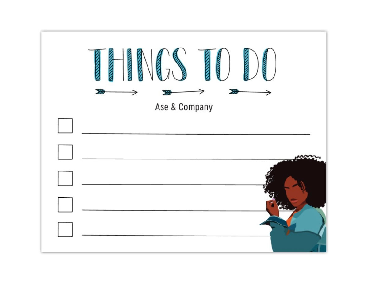 Things To Do Notepad Journal Entry Planner – Àse & Company