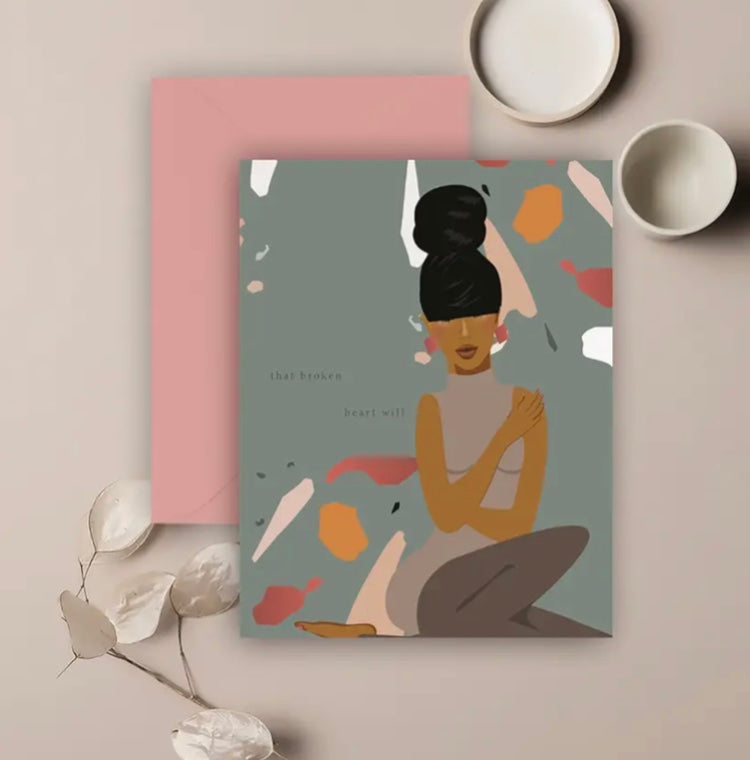 Broken Heart Card, African American Greeting Card – Àse & Company