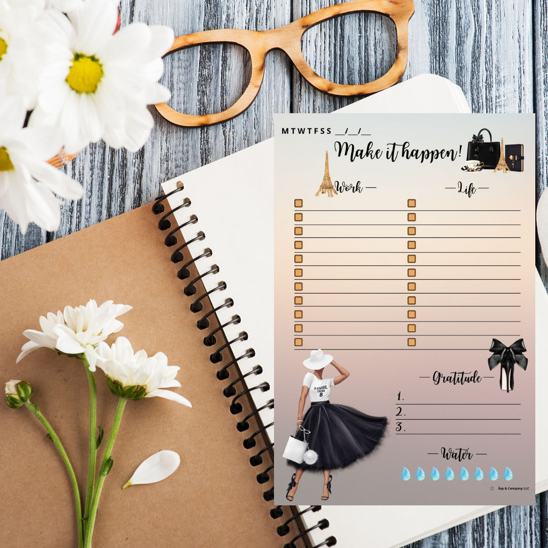 Black Woman J'adore Dior Paris Daily Notepad Journal Entry Planner ...